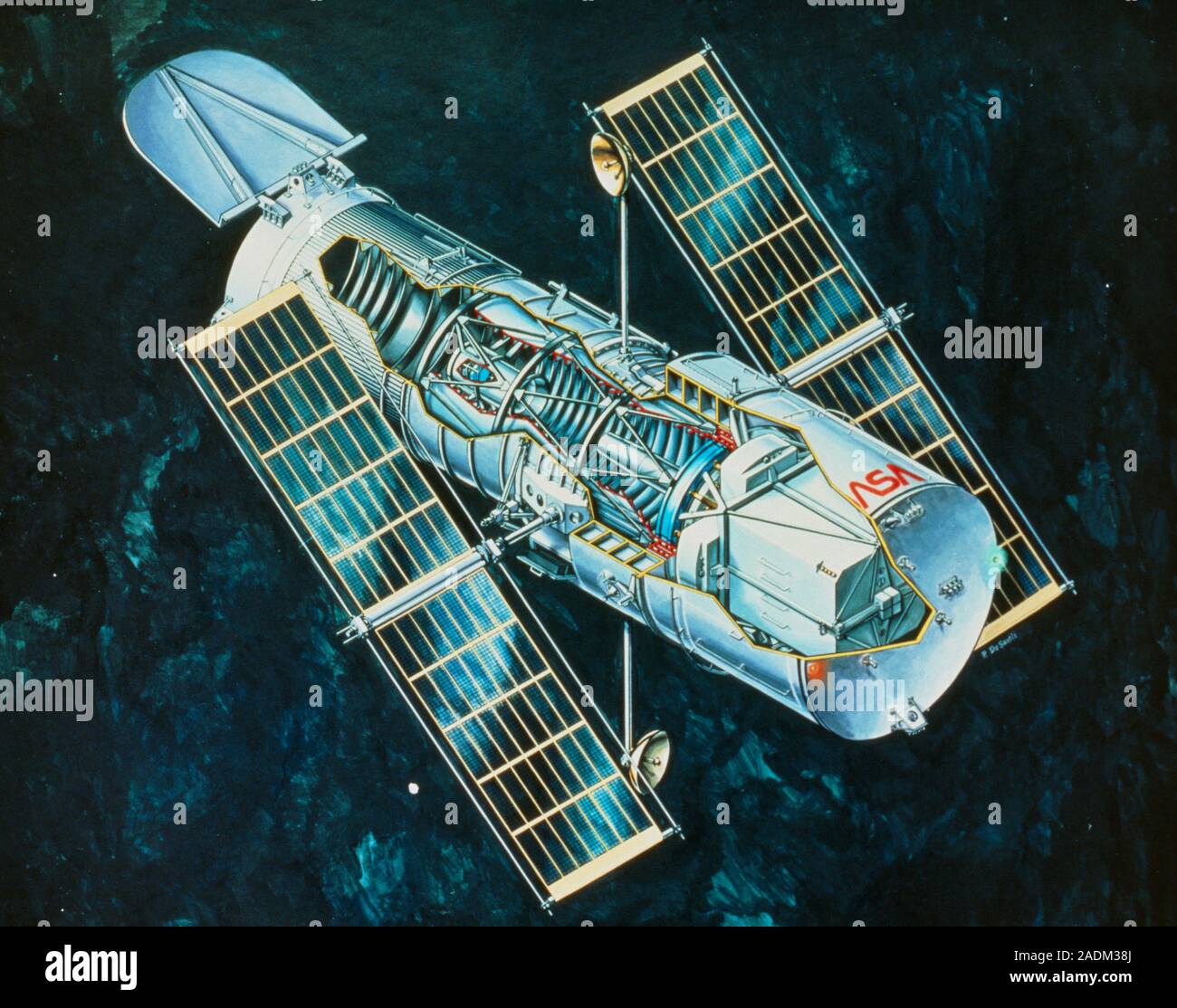 Cut-away diagram of NASA's Space Telescope, which, until the loss of ...