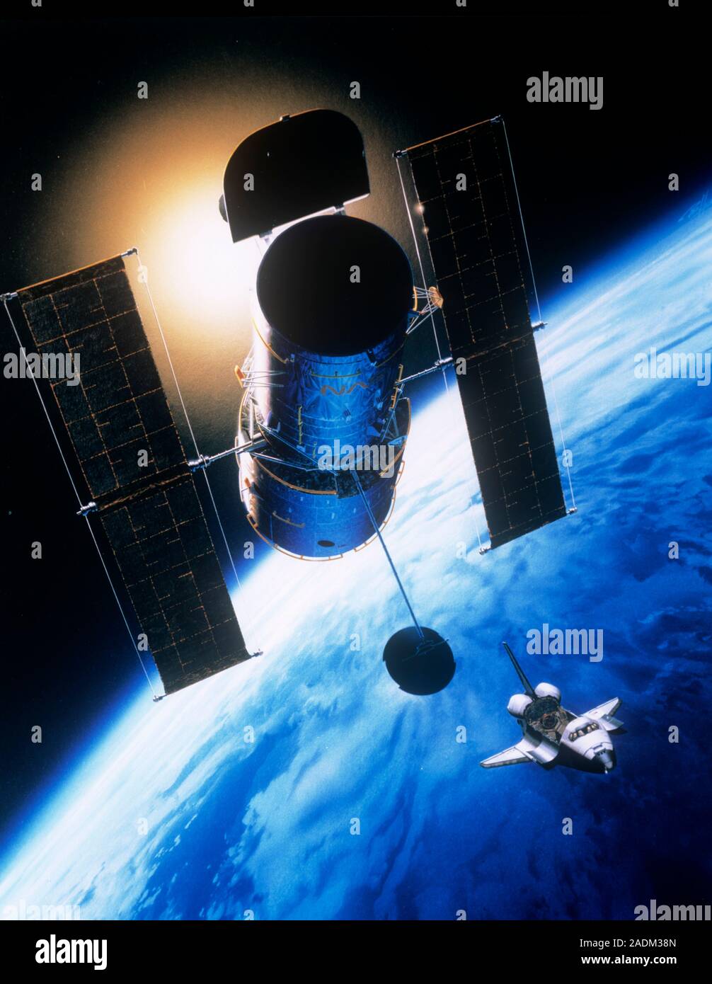 Artist's impression of the Hubble Space Telescope in orbit shortly ...