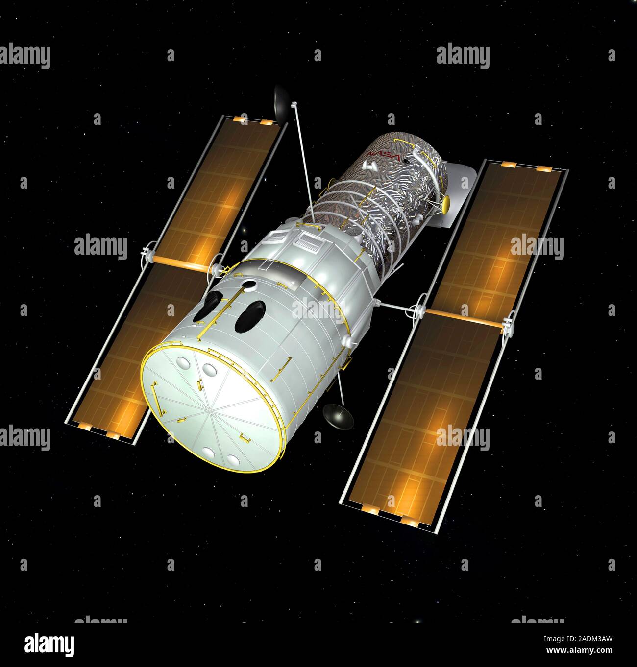 Hubble Space Telescope (HST), computer artwork. The HST is an ...