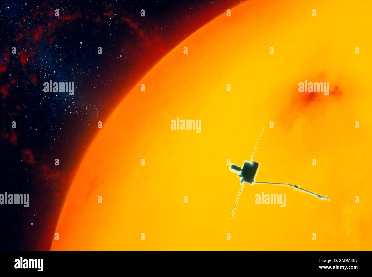 Artist's impression of the Ulysses spacecraft approaching the Sun. Due ...