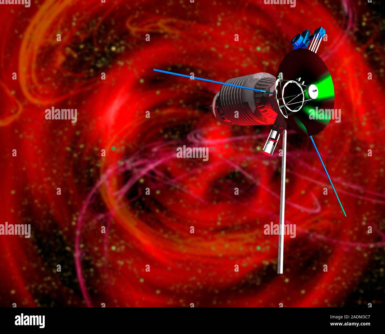 Solar probe. Computer artwork of a probe (unmanned spacecraft) being ...
