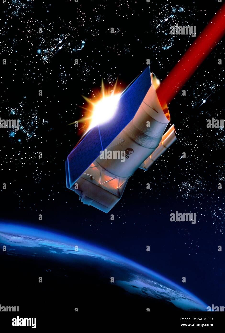 Artist's impression of the Infrared Space Observatory (ISO) in orbit ...