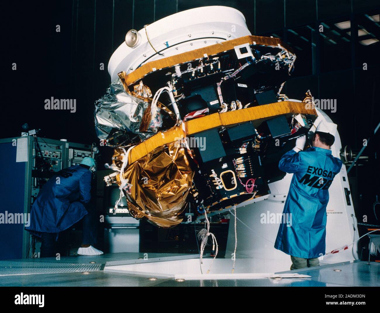 View of the engineering model of the Exosat X-ray astronomy satellite ...