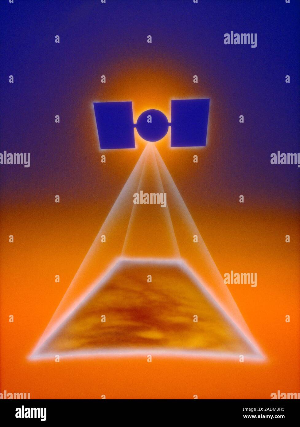 Illustration showing the Magellan spacecraft using radar to map the ...