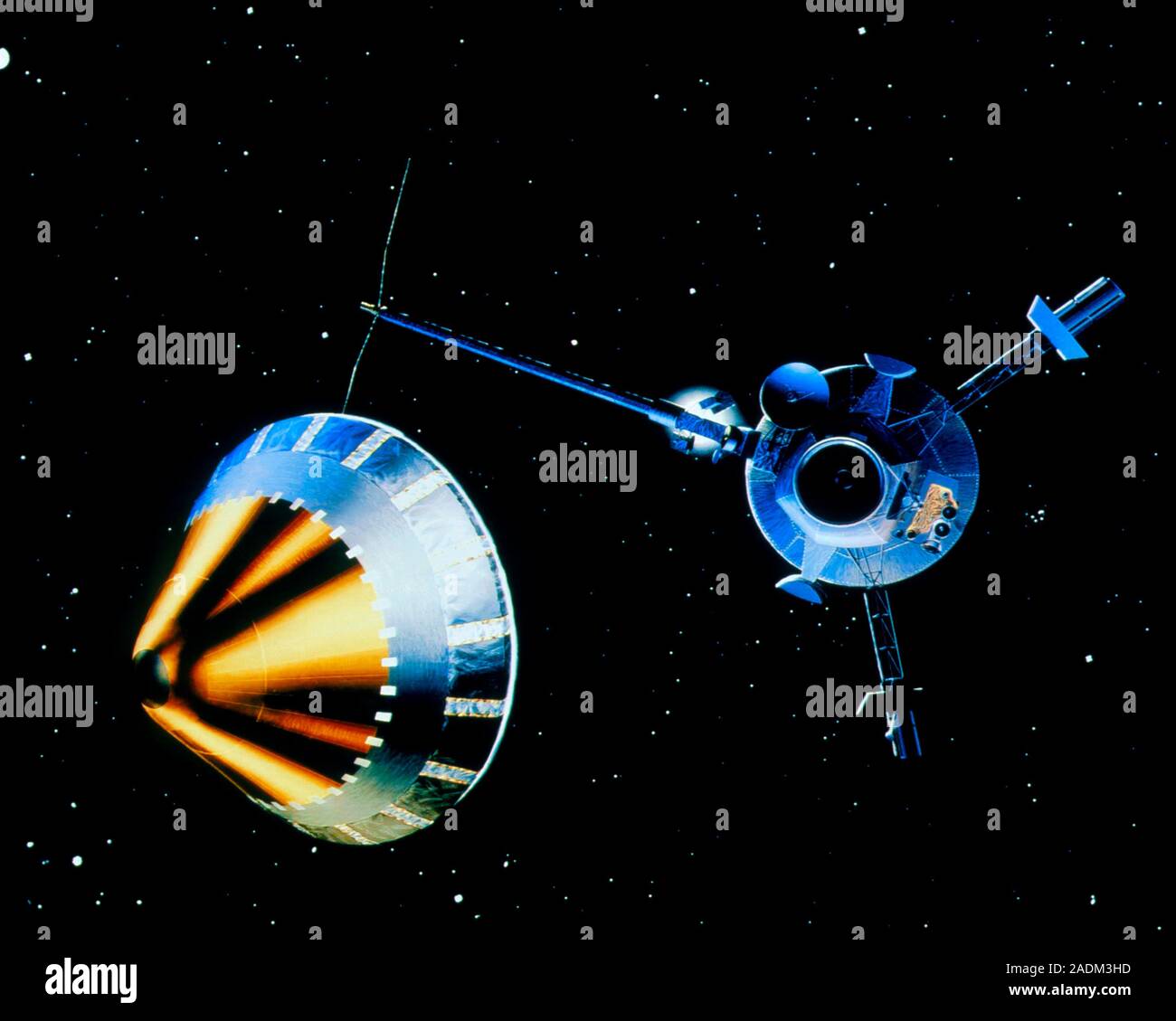 Galileo probe. Artist's impression of the Galileo Jupiter spacecraft ...