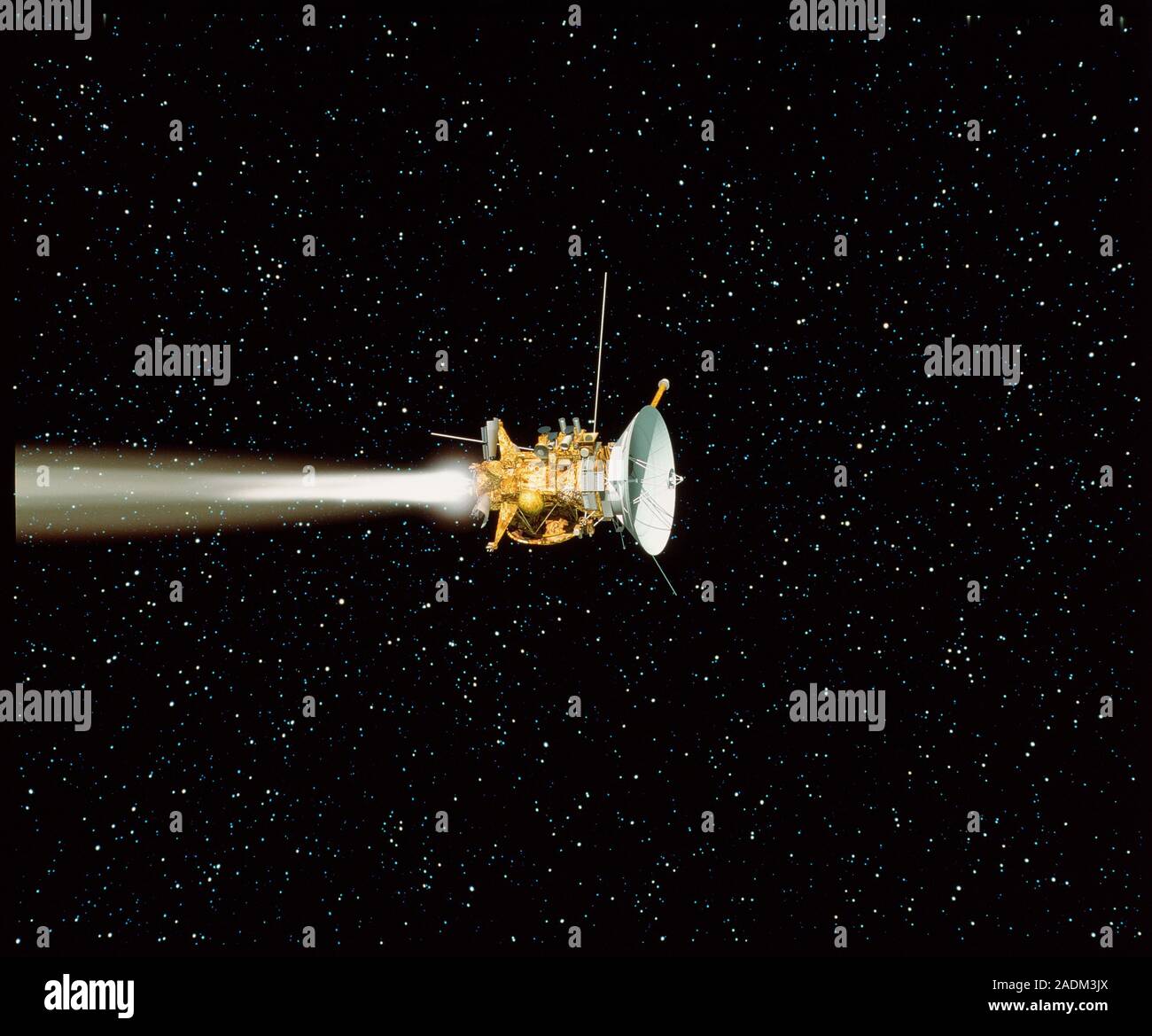 Cassini spacecraft. Composite artwork of the Cassini spacecraft on a ...