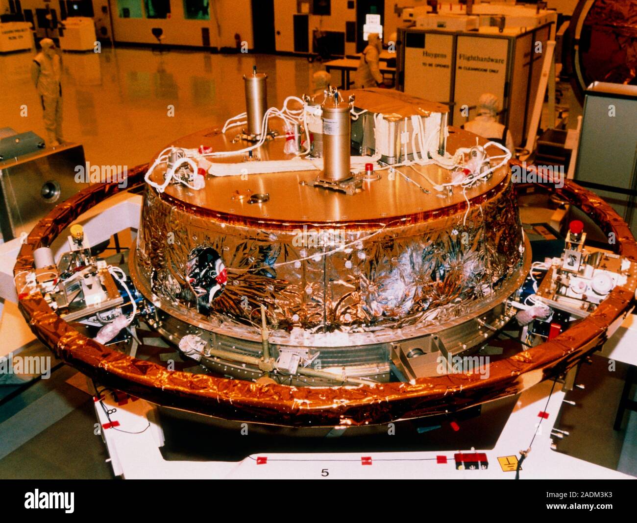 Huygens probe testing. View of the Huygens probe during testing in a ...