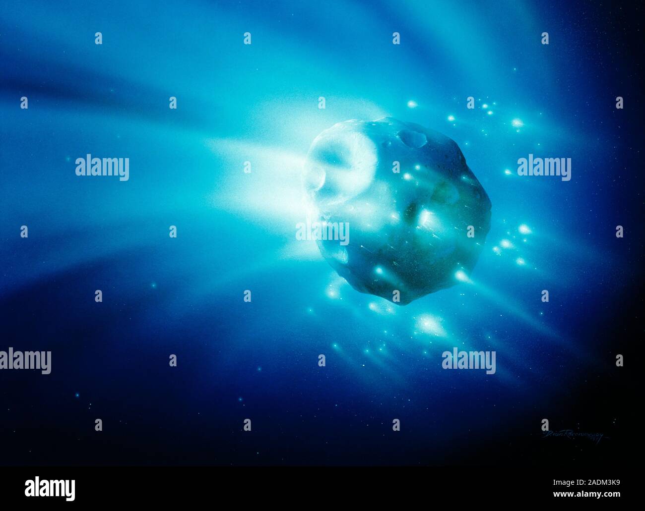 Comet after Deep Impact strike. Image 3 of 3. Ill- ustration of comet ...