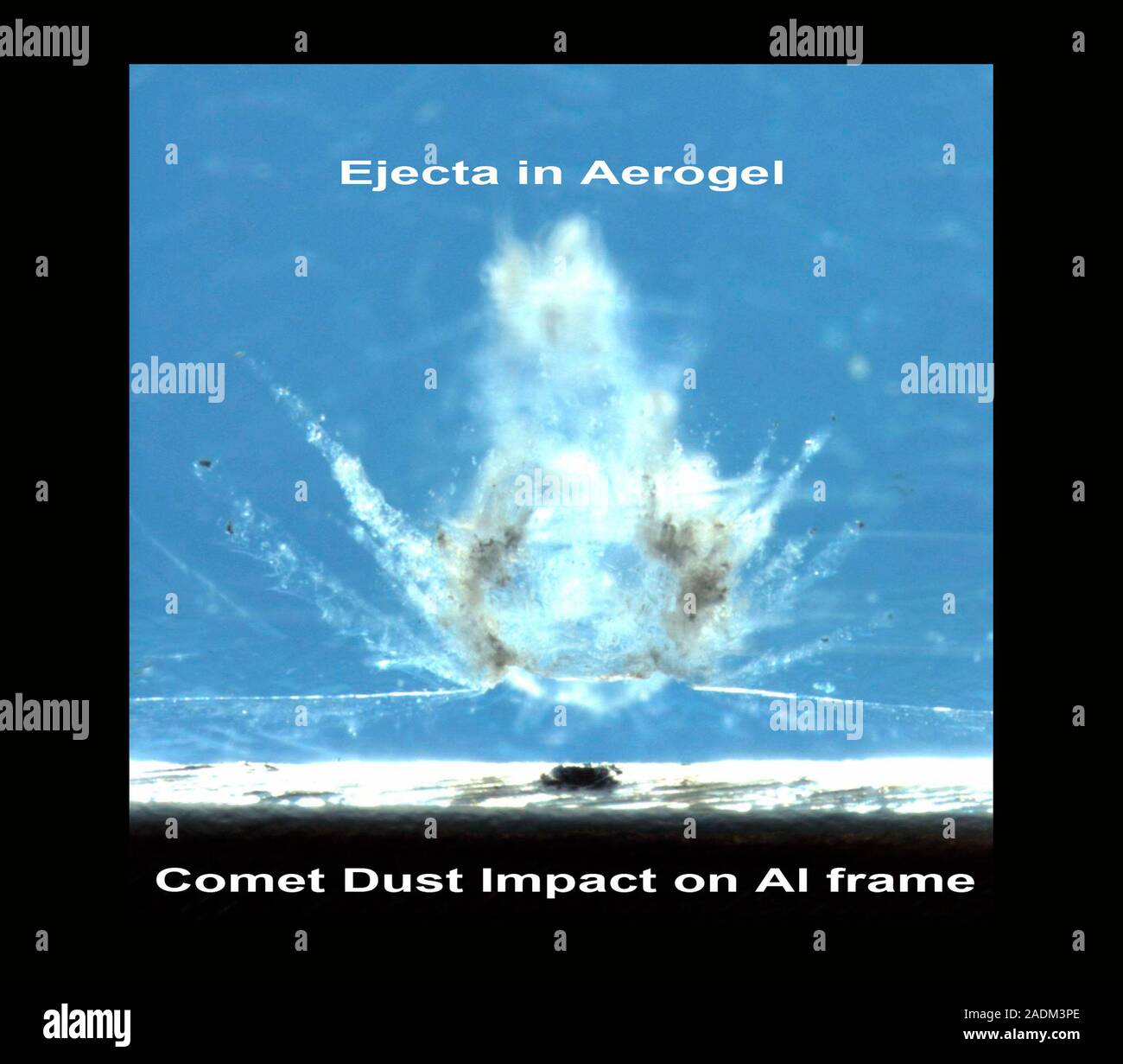 Stardust aerogel with comet dust impact. The comet dust particle ...