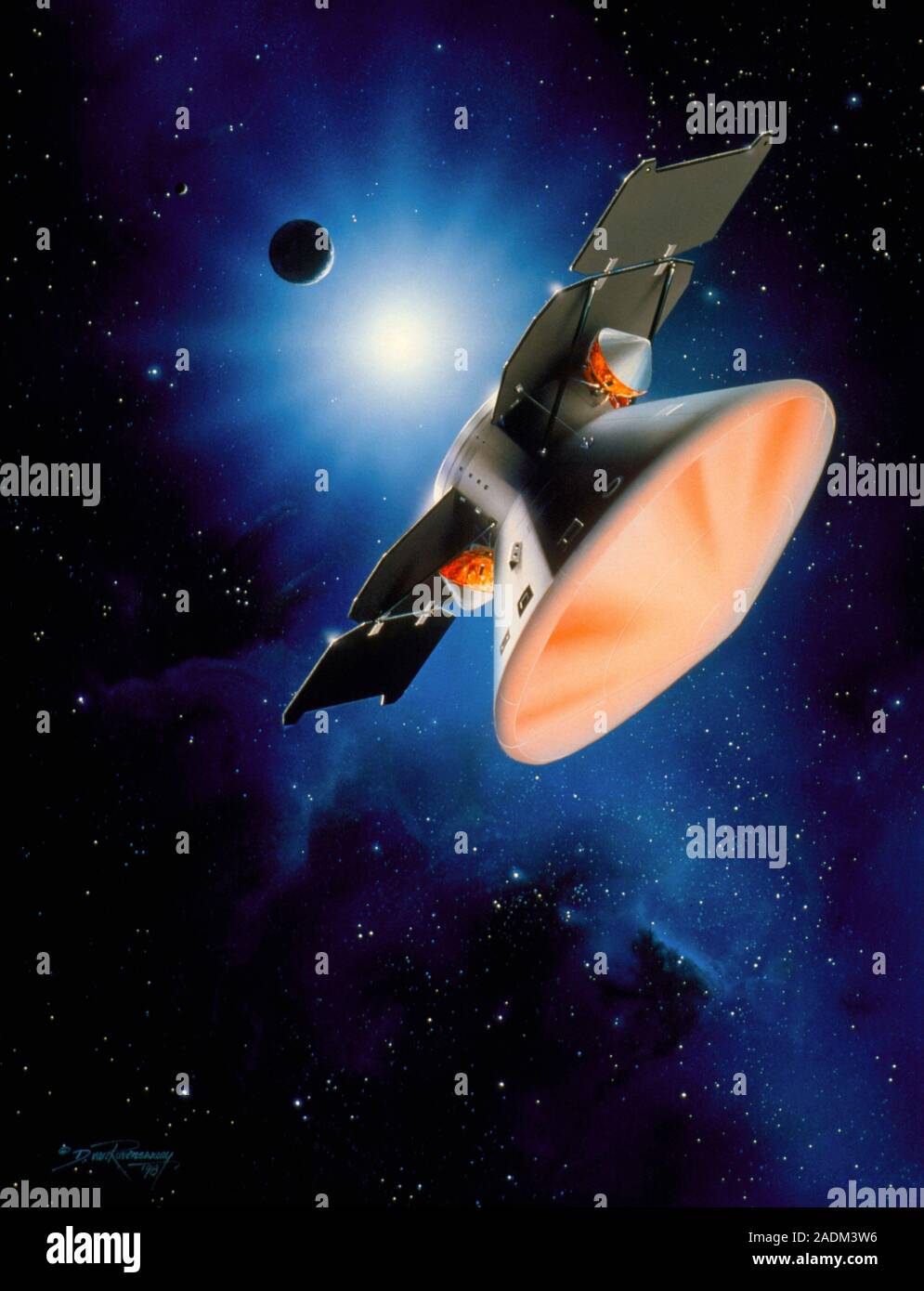 Mars Polar Lander. Artwork of the Mars Polar Lander on its way to Mars ...