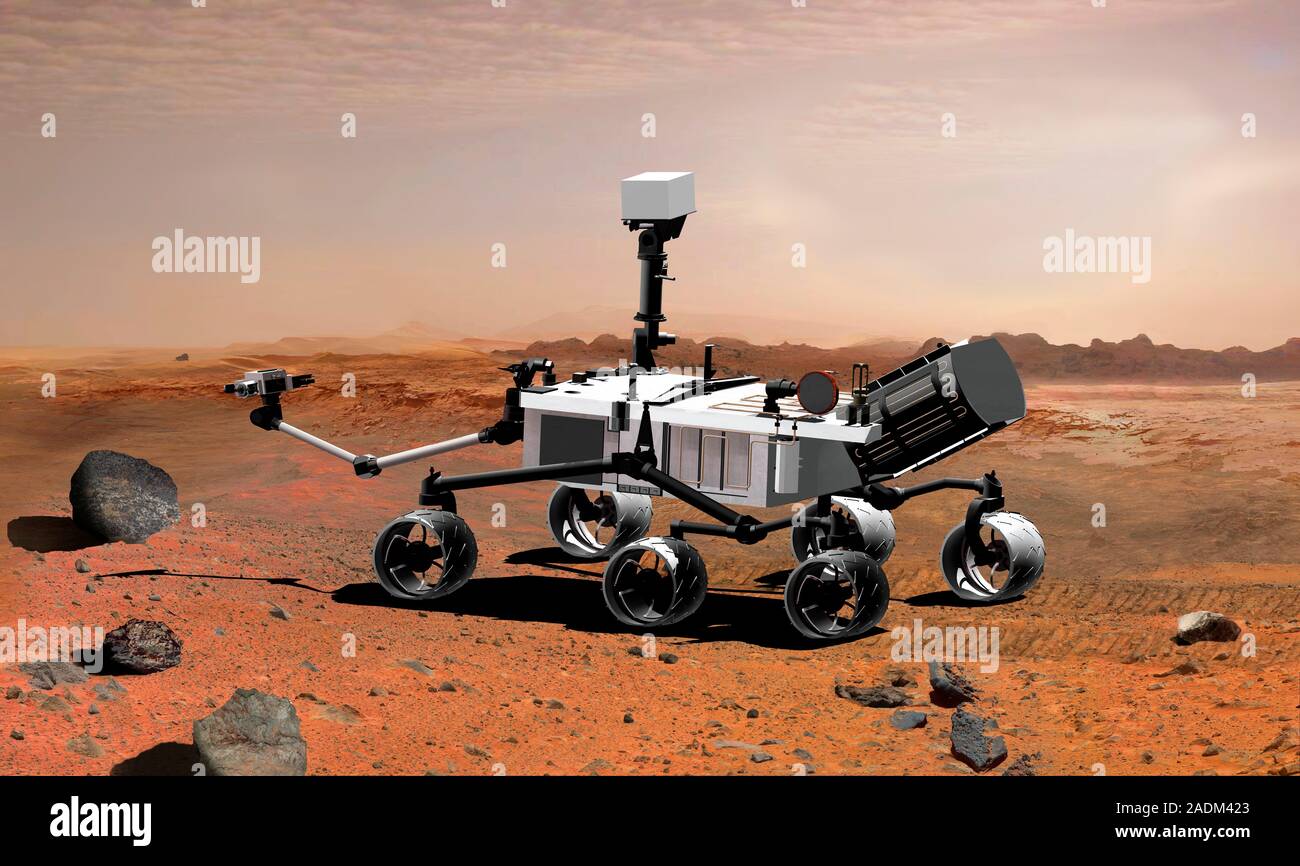 Mars Science Laboratory Msl Rover On The Surface Of Mars Artwork