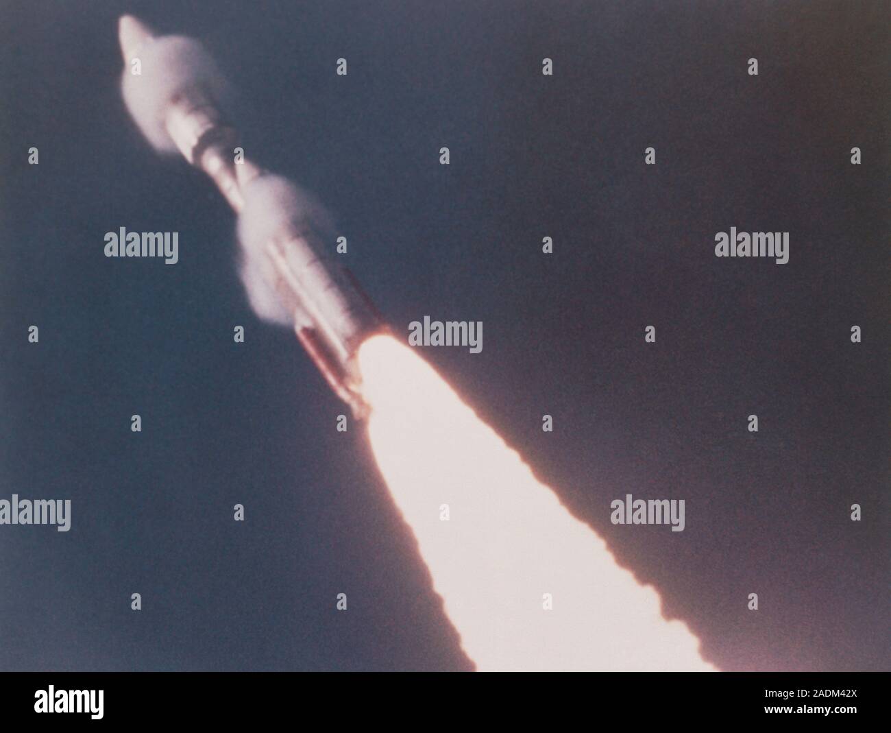 Voyager 1 launch vehicle seen streaking into the sky Stock Photo - Alamy