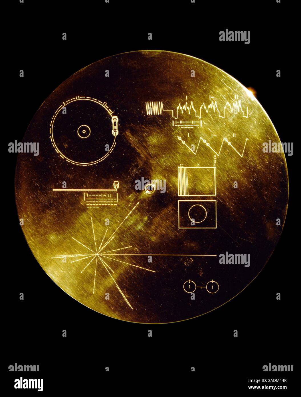 Voyager's Golden Record. View of the Golden Record carried by Voyagers ...