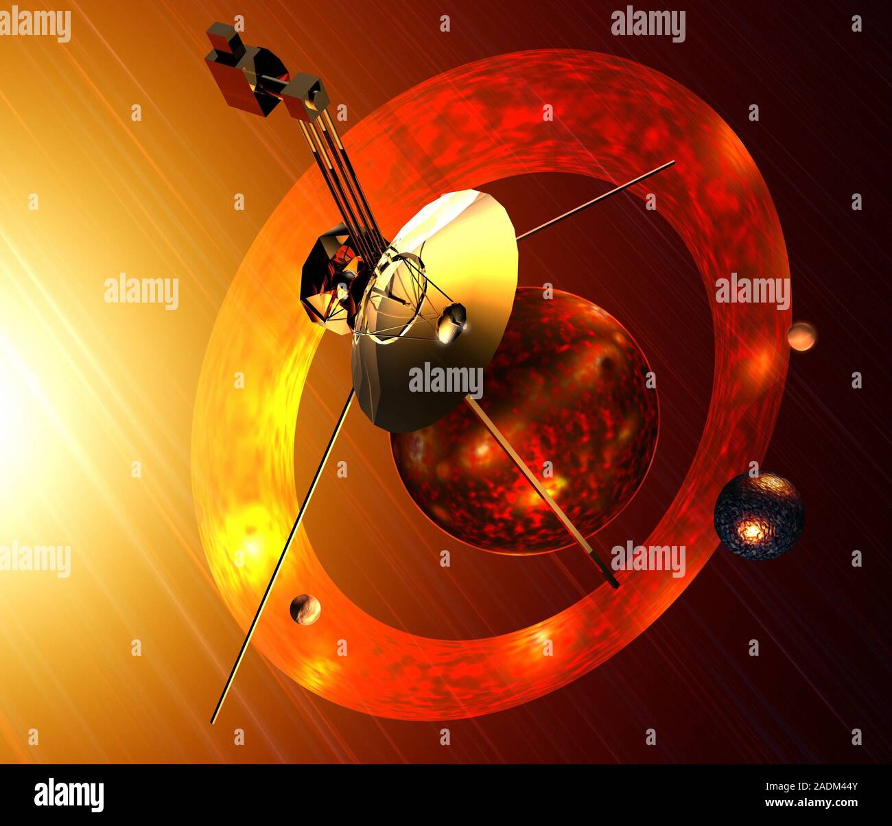 Voyager spacecraft. Conceptual computer artwork of the Voyager 2 ...