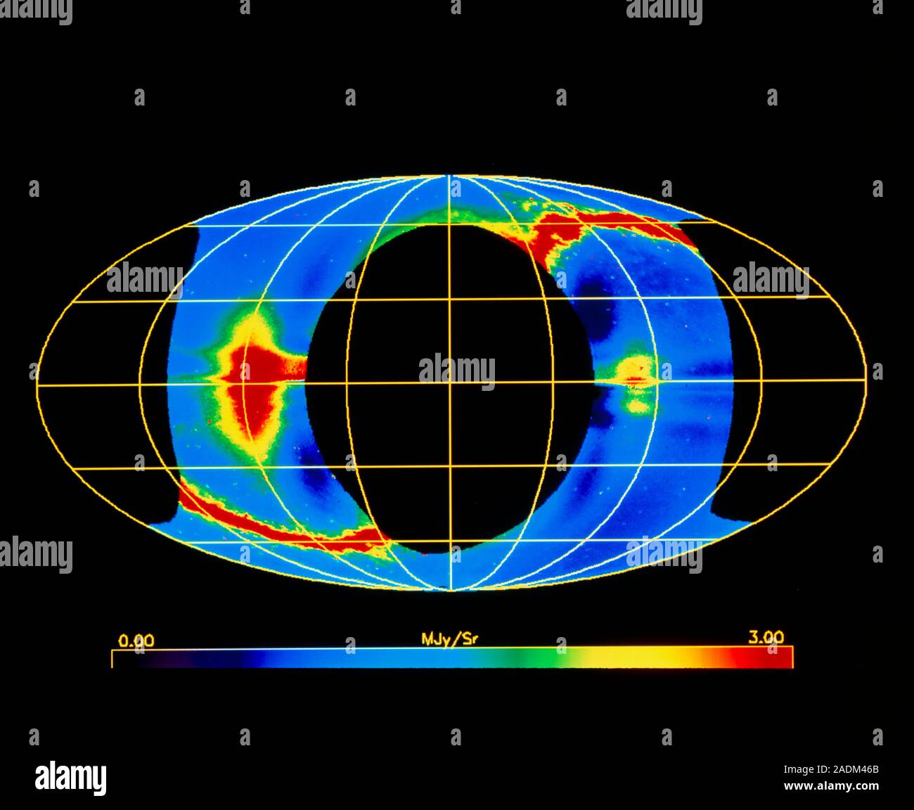 Earth's dust ring. All-sky map showing dust clouds 'trailing' (large ...