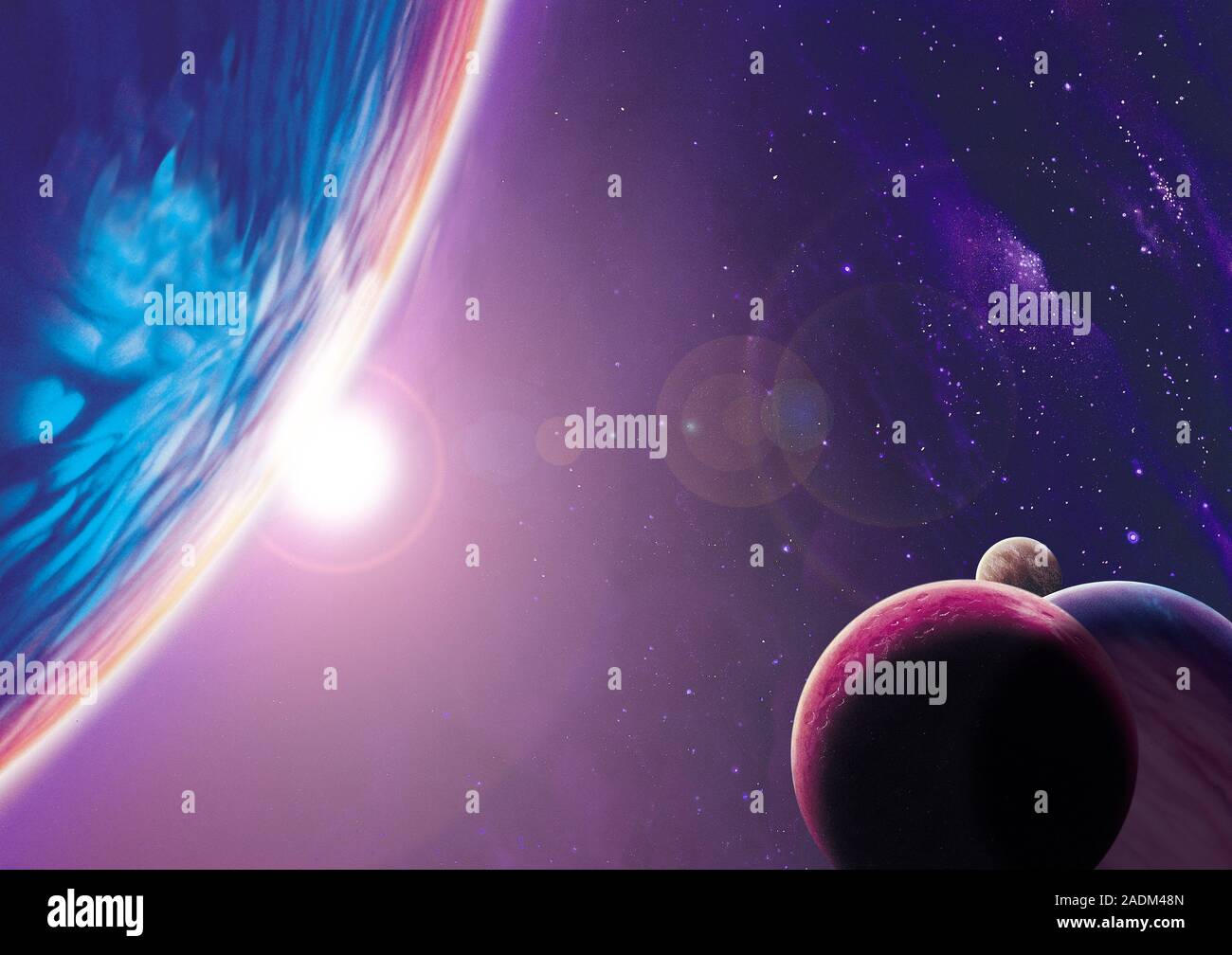 Inner planets. Computer artwork of the rocky inner planets of the solar ...
