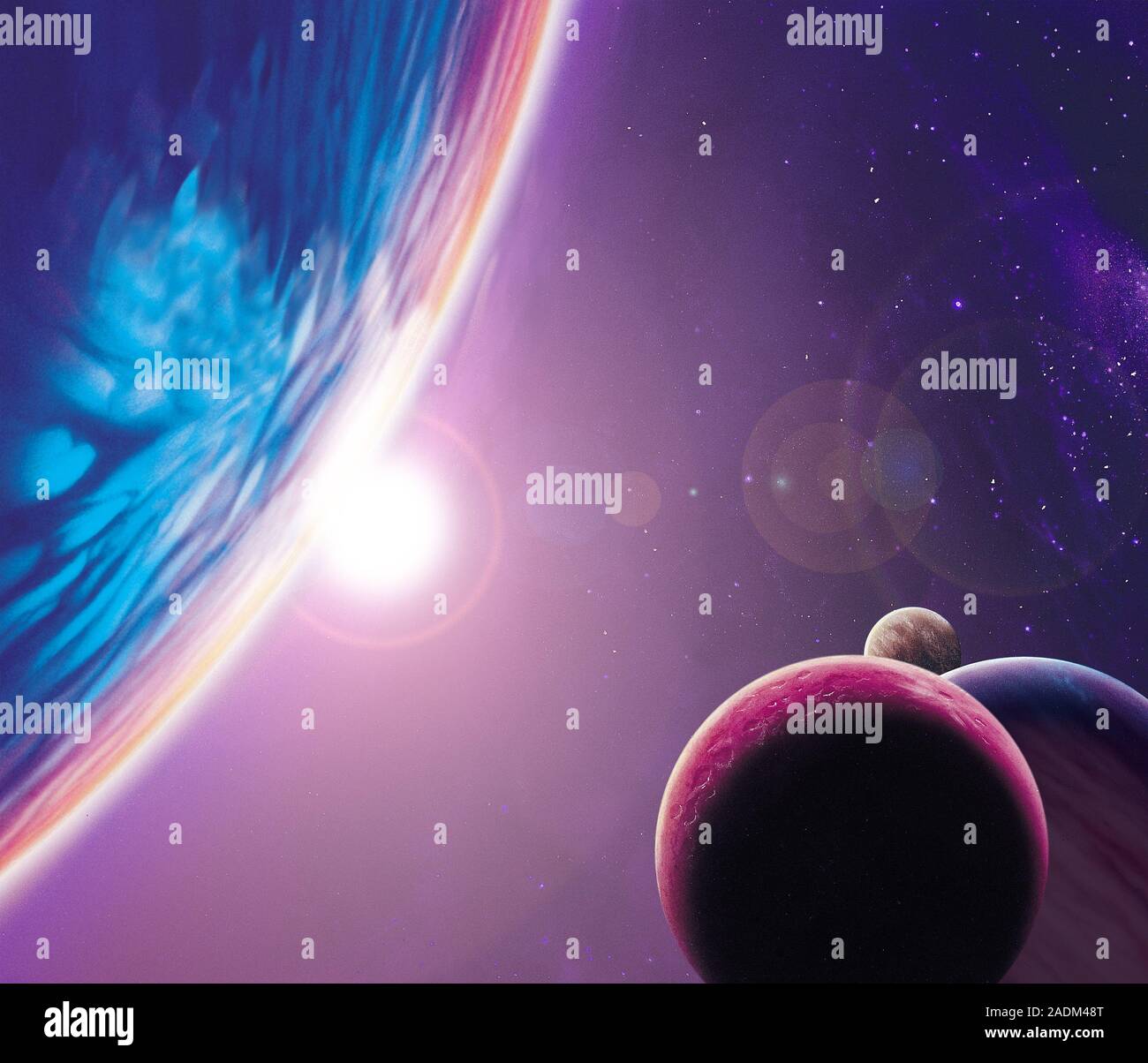 Inner planets. Computer artwork of the rocky inner planets of the solar ...