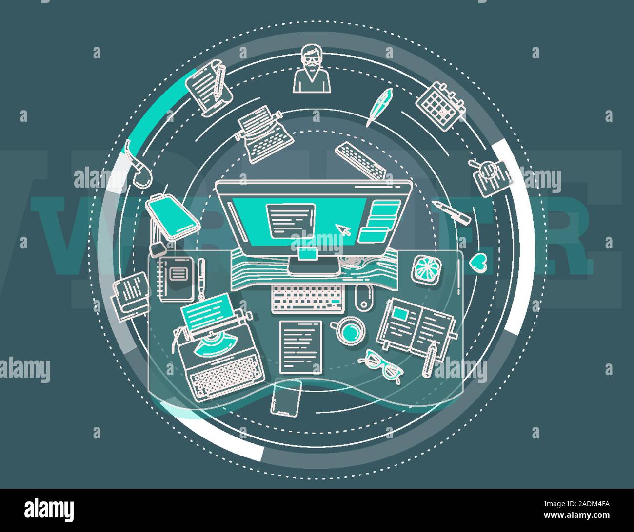 Promotional poster on the work of the writer or copywriter Stock Vector ...