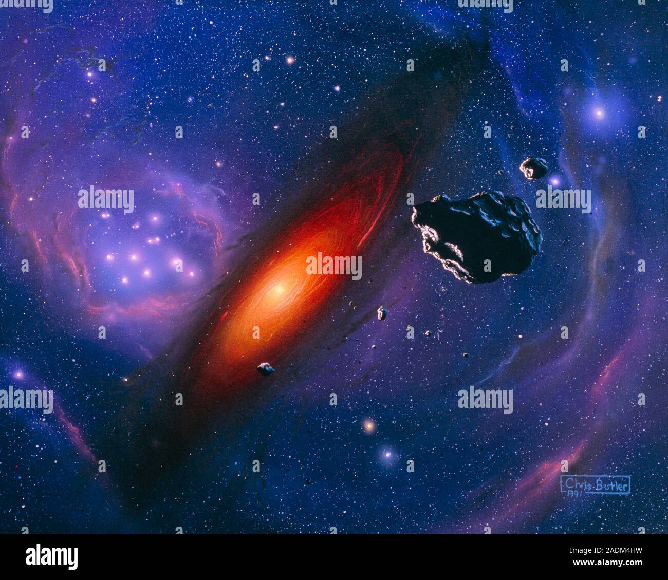 Illustration of the formation of a proto solar system according to the ...