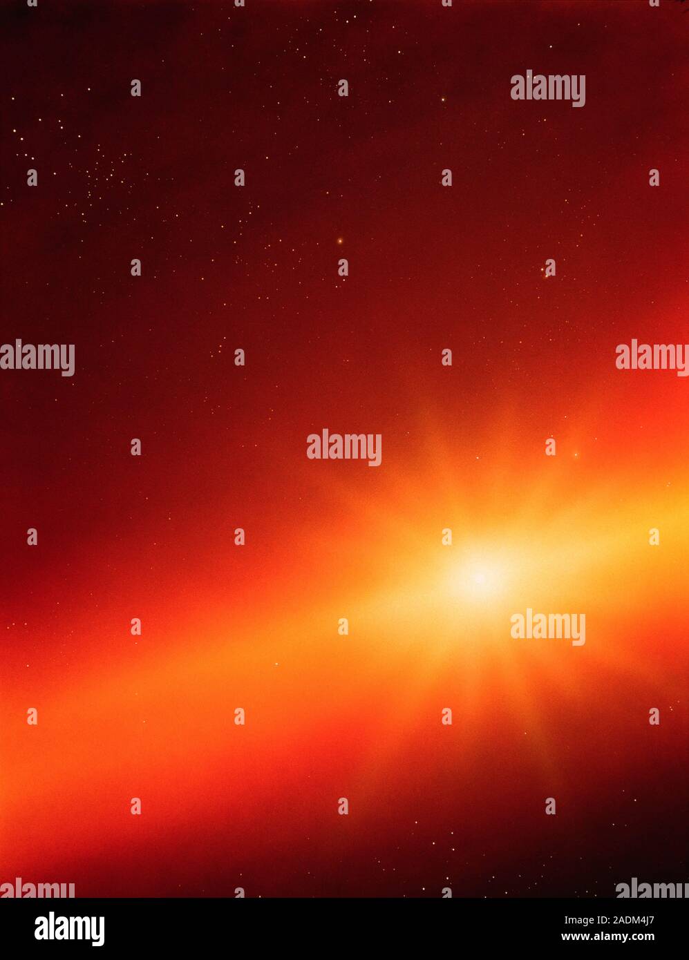 Solar system formation. Artwork of the early Sun when it was still a ...