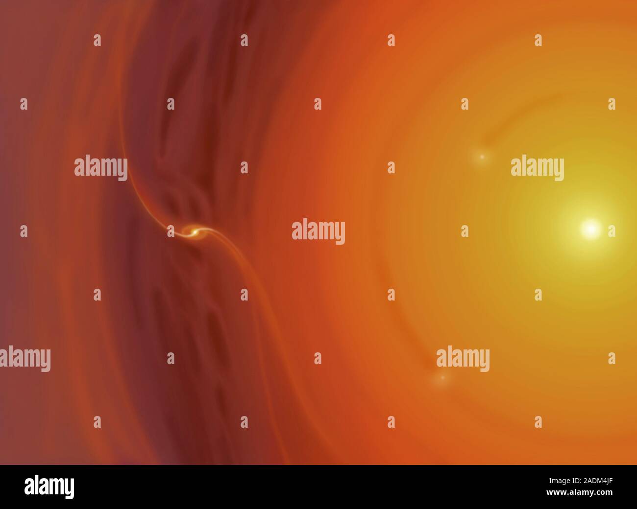 Planetary formation. Artwork of protoplanets being formed by the ...