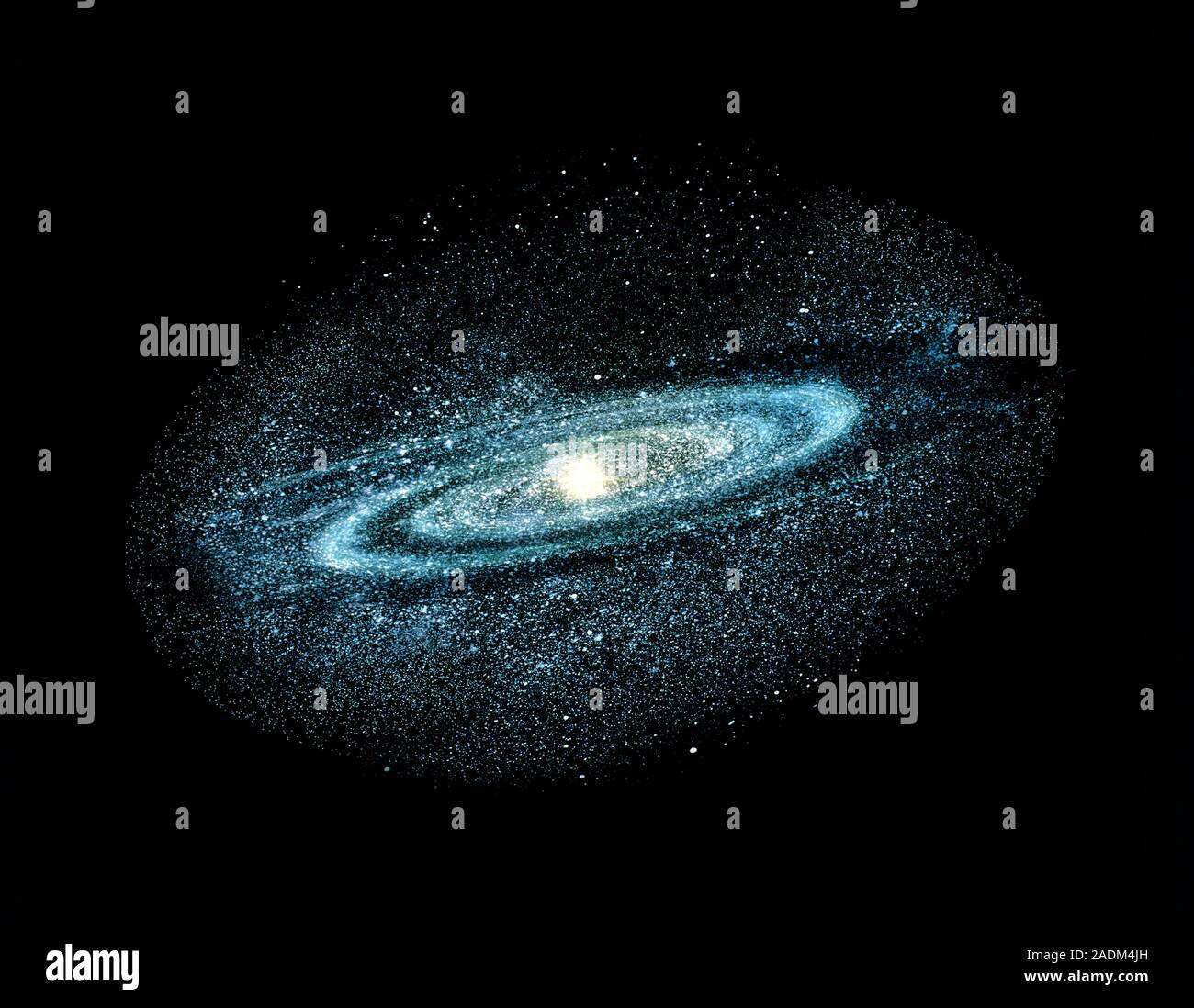 Solar system formation. Computer illustration of the primordial nebula ...