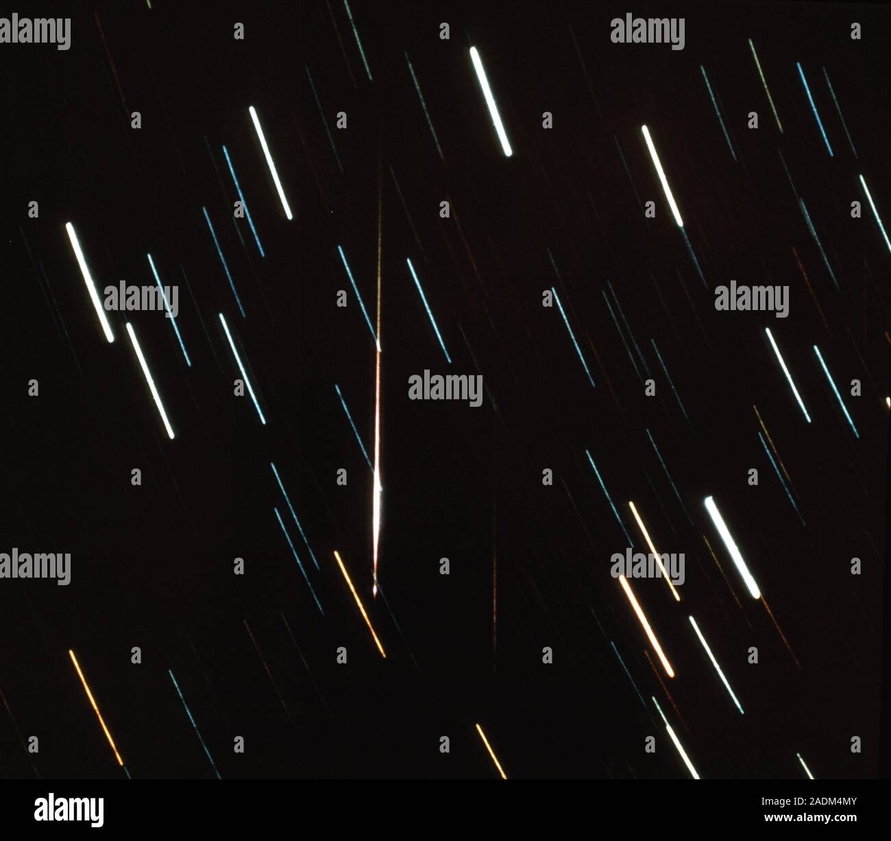 Leonid meteor shower, 1966. The meteors (shoot- ing) stars are the ...