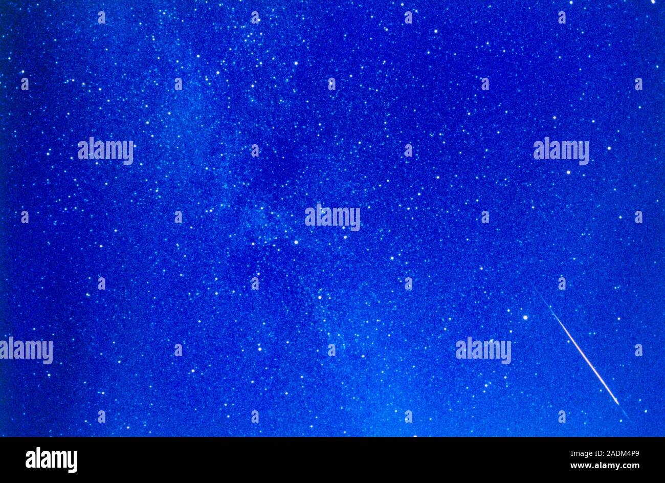 Perseids. Optical image showing a meteor track (bottom right) belonging ...