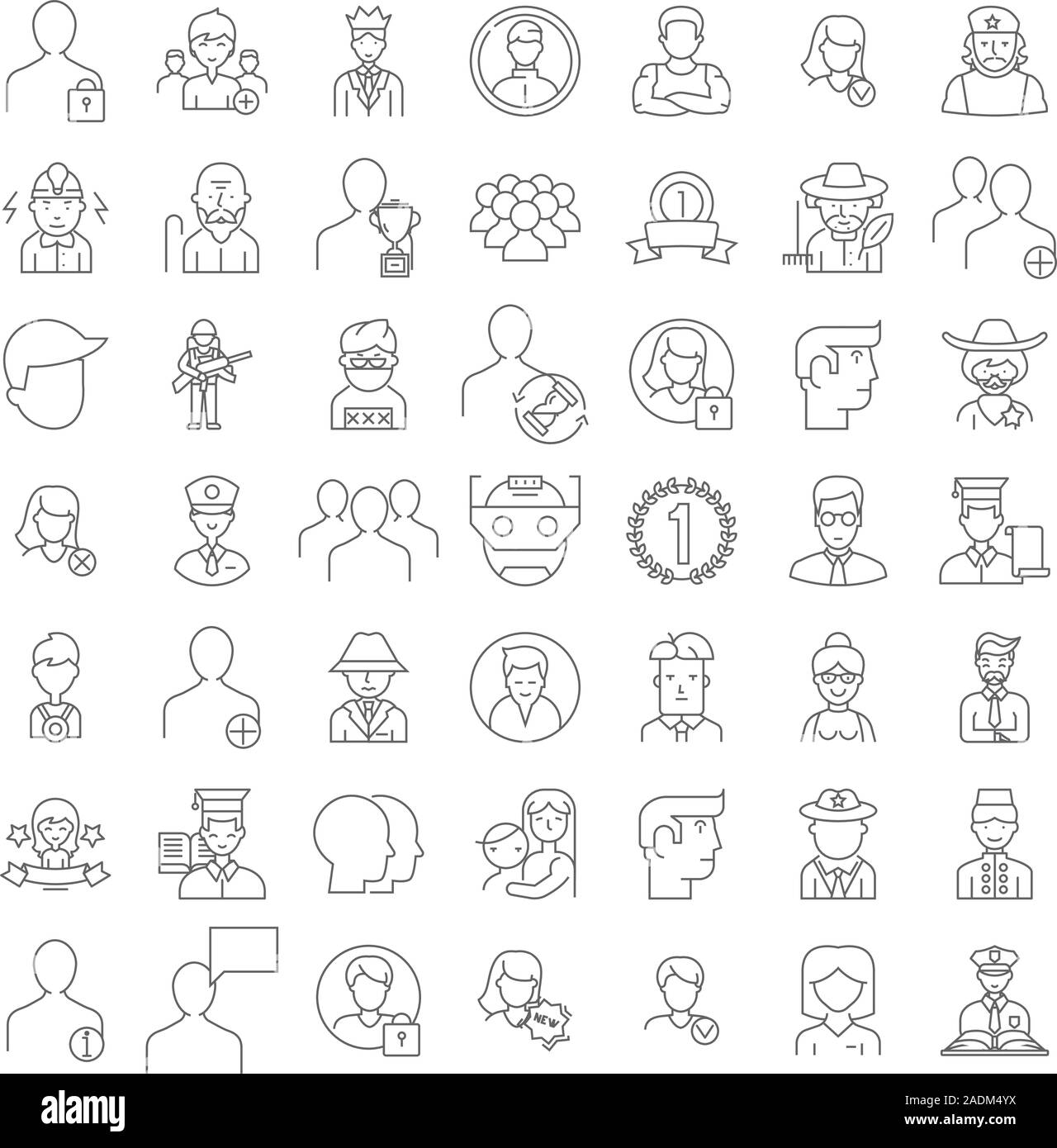 User actions linear icons, signs, symbols vector line illustration set ...