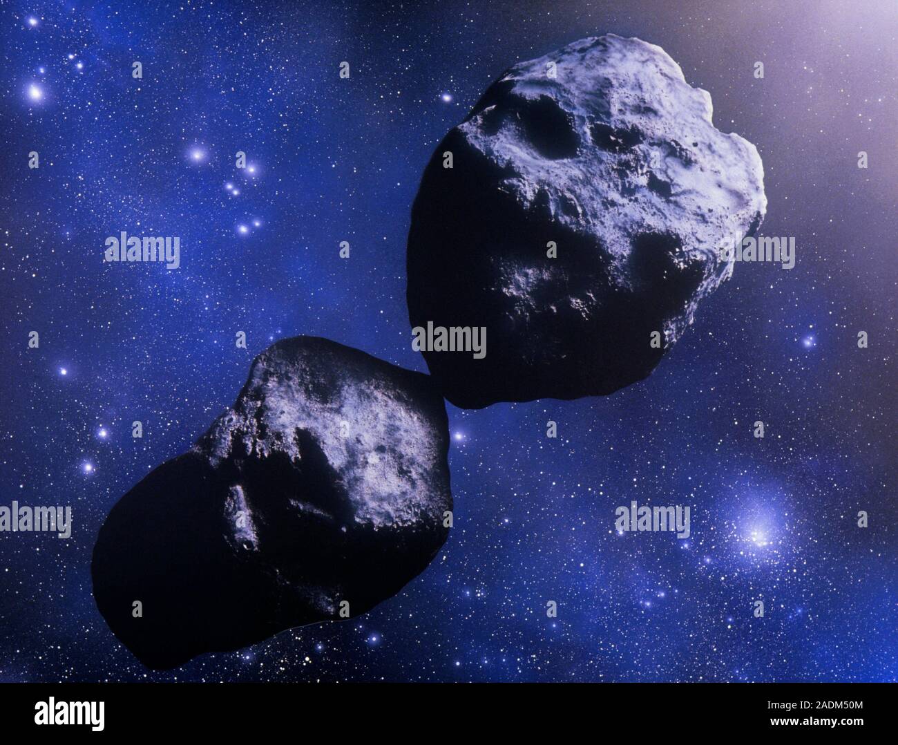 Artist's impression of the asteroid Hektor, the largest of the Trojan ...