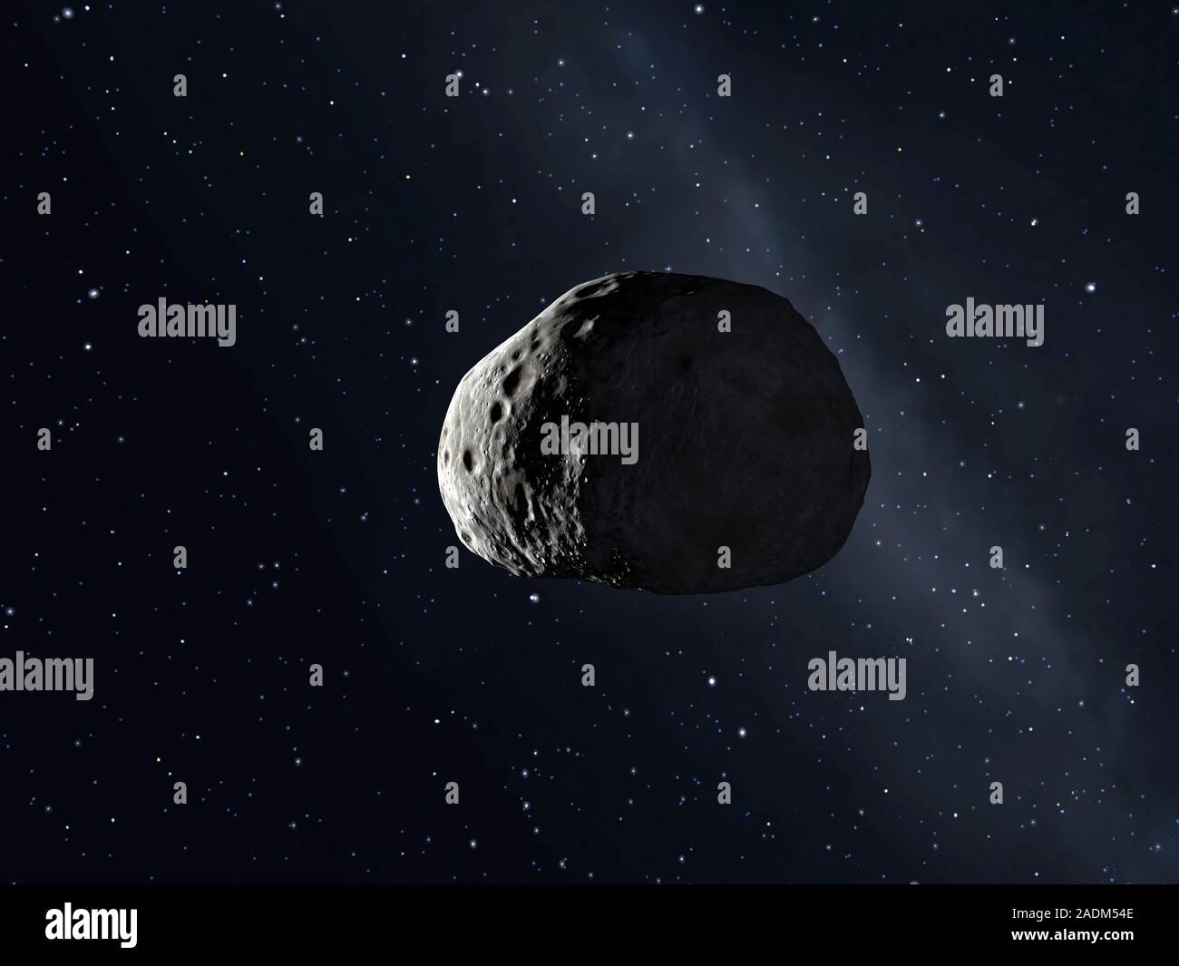 Vesta asteroid. Computer artwork of the asteroid Vesta (4 Vesta), based ...