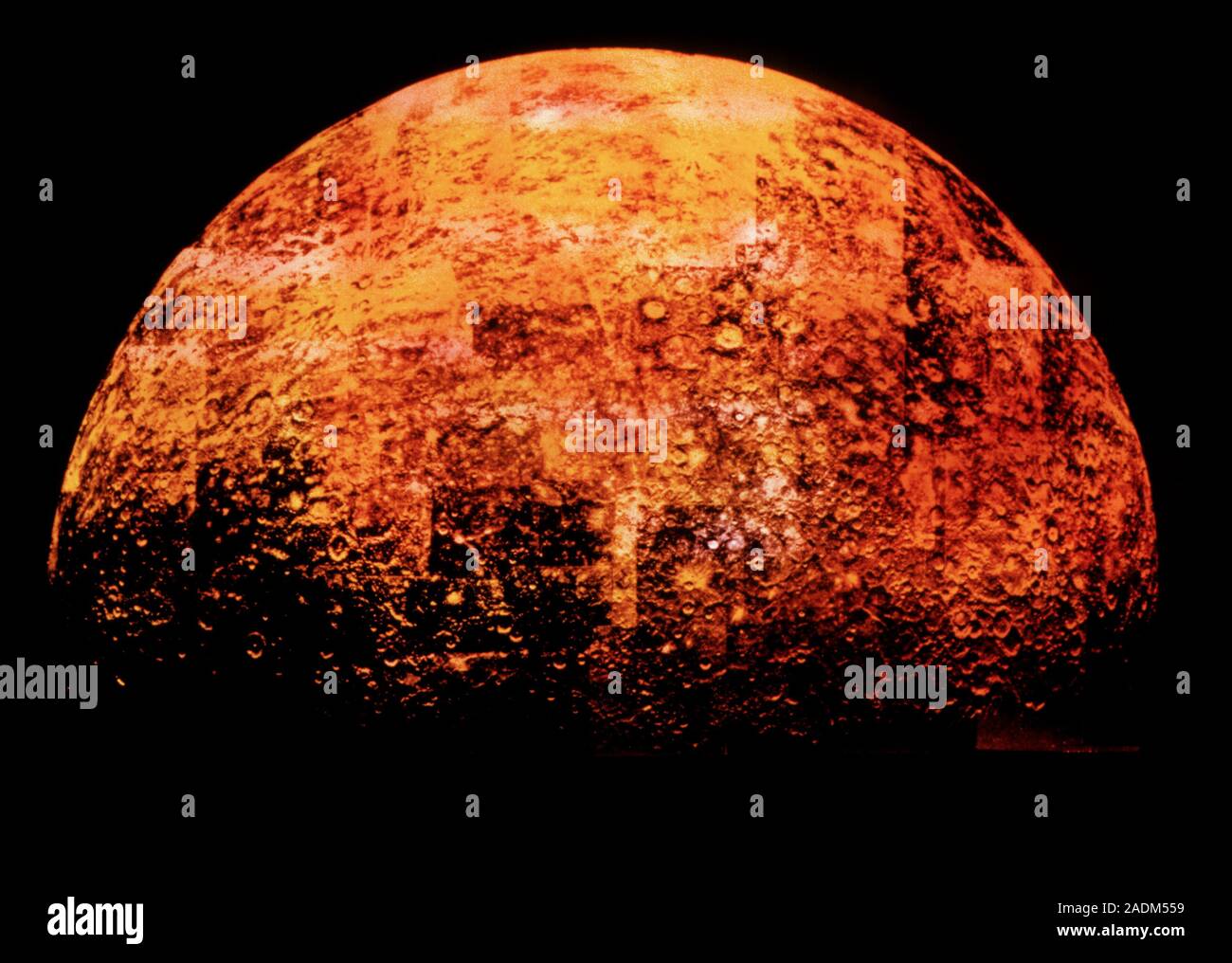False-colour version of a Mariner 10 photograph of the surface of ...