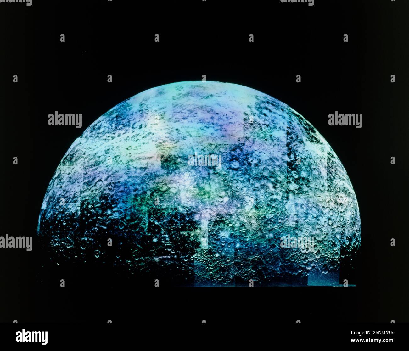 False-colour version of a Mariner 10 photograph of the surface of ...