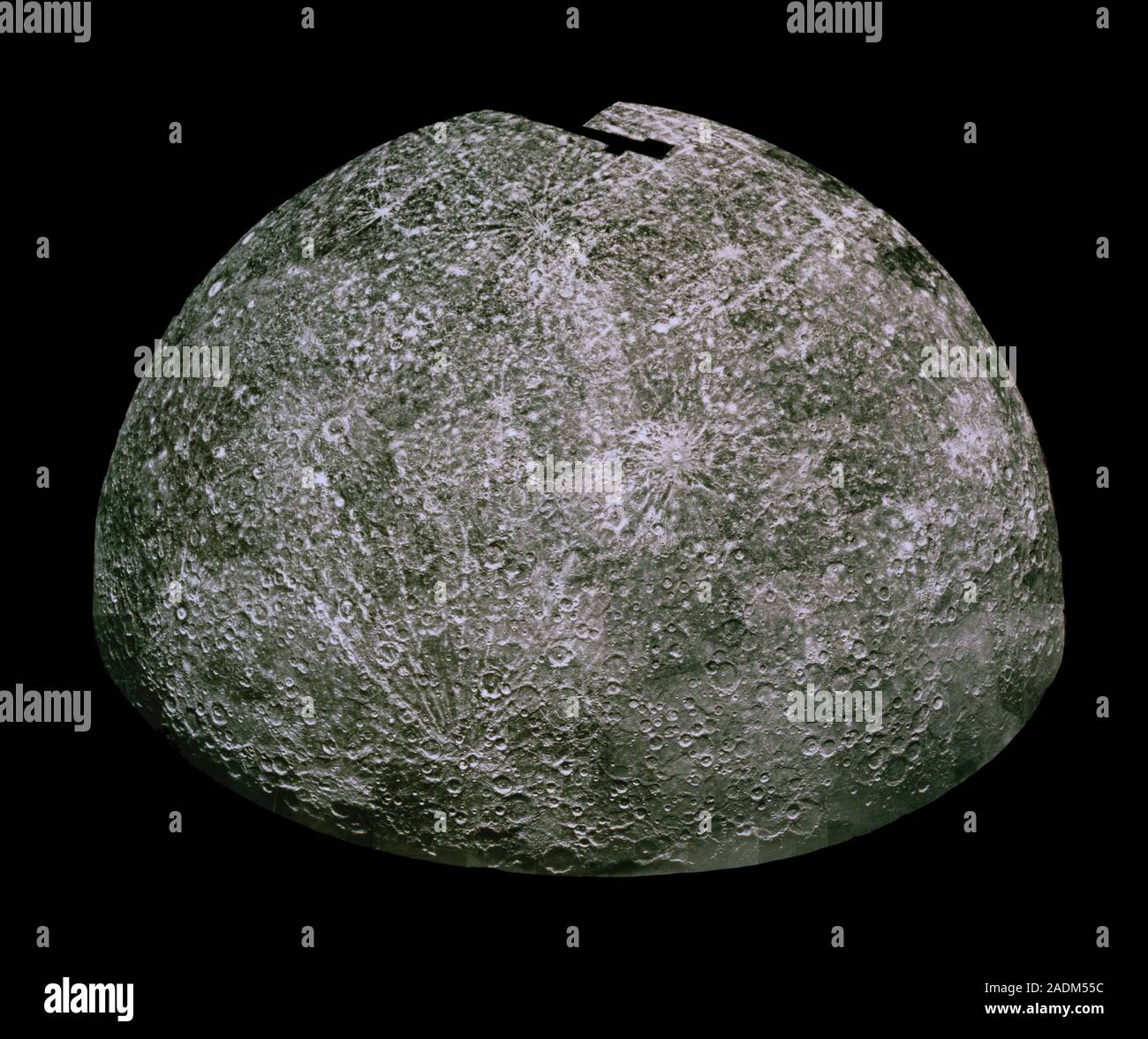 Mariner 10 photograph of Mercury, the innermost planet, showing its ...