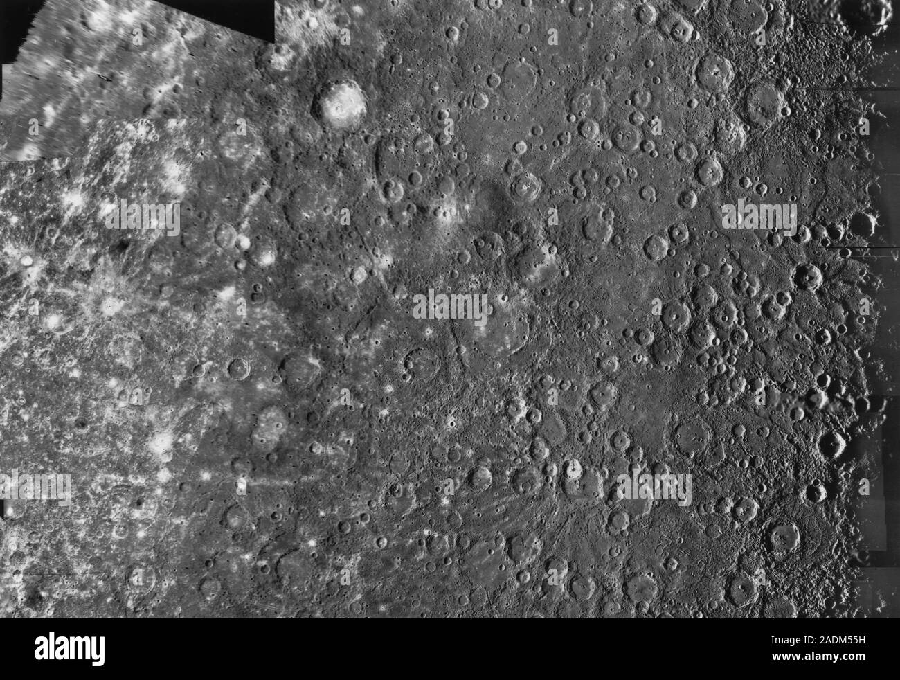 Mariner 10 photograph of the surface of Mercury, the innermost planet ...