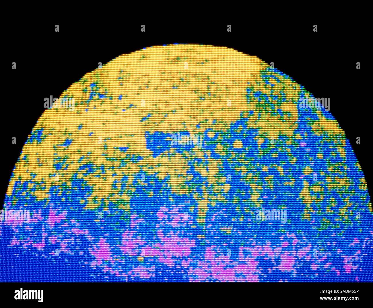False-colour version of a Mariner 10 photograph of the surface of ...