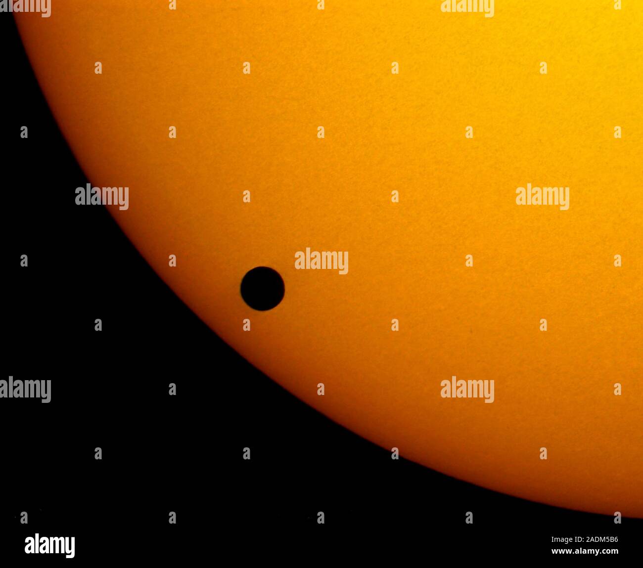 Transit of Venus. Venus is the black dot seen on the Sun. This image ...