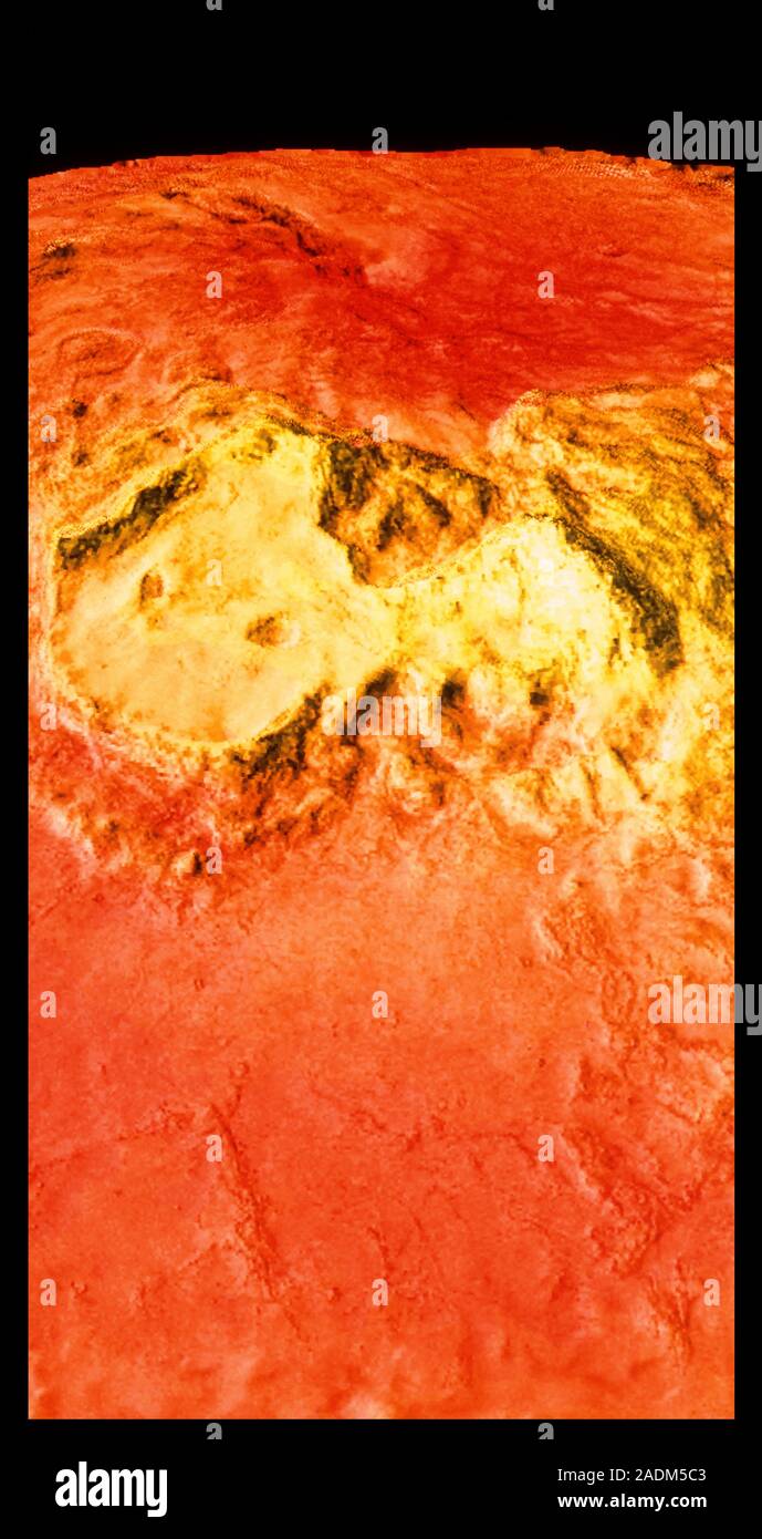 Colour-coded topographic map of the region surrounding Venus' north ...