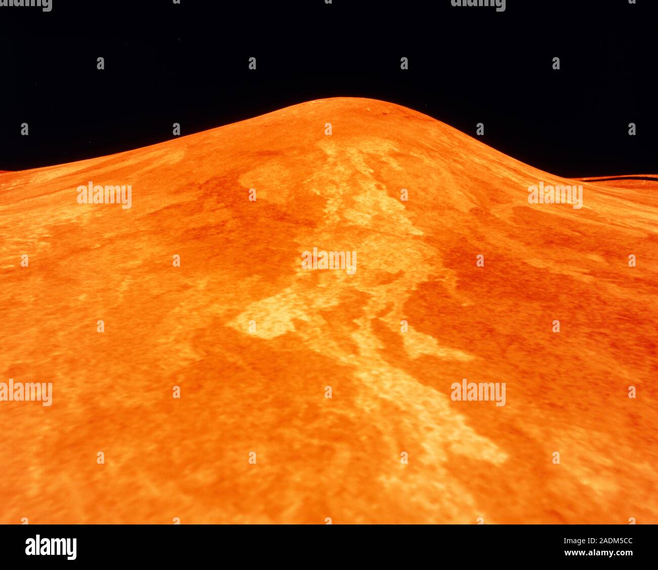 Computer-generated topographical view of Sif Mons, a volcanic feature ...