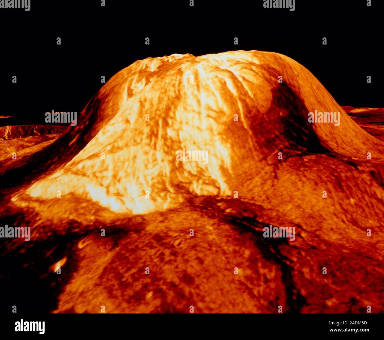 False-colour perspective view of Gula Mons, Venus. This image was ...