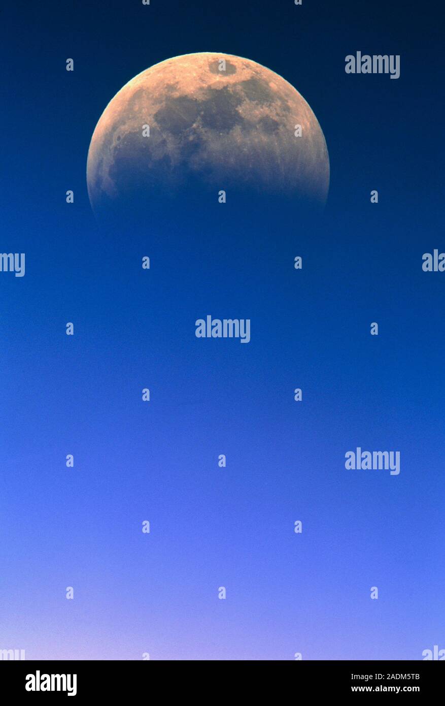 Partial lunar eclipse. View of a partial lunar eclipse. Such an eclipse ...