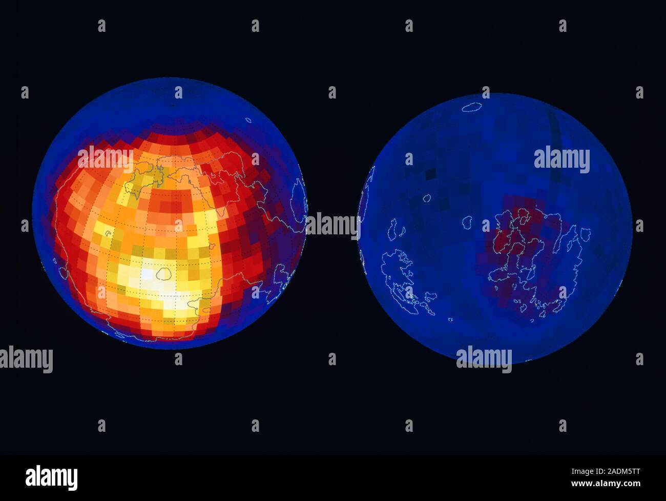 Lunar thorium deposits. Coloured maps showing the distribution of the ...