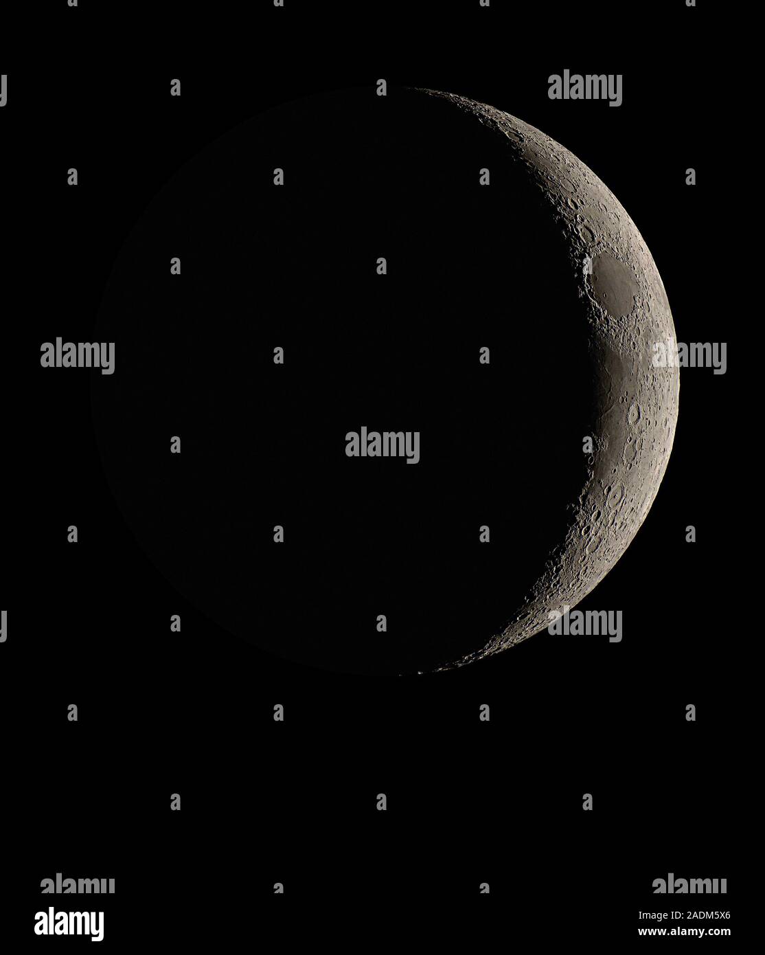 Waxing crescent Moon. Image 1 of 15. Optical image of a waxing ...