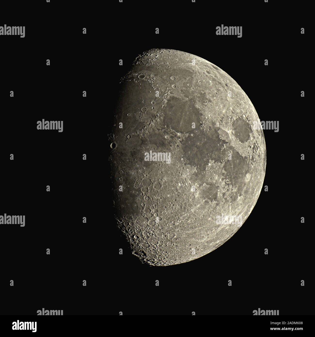 Waxing gibbous Moon. Image 9 of 27. Optical image of a waxing (increasing in apparent size ...