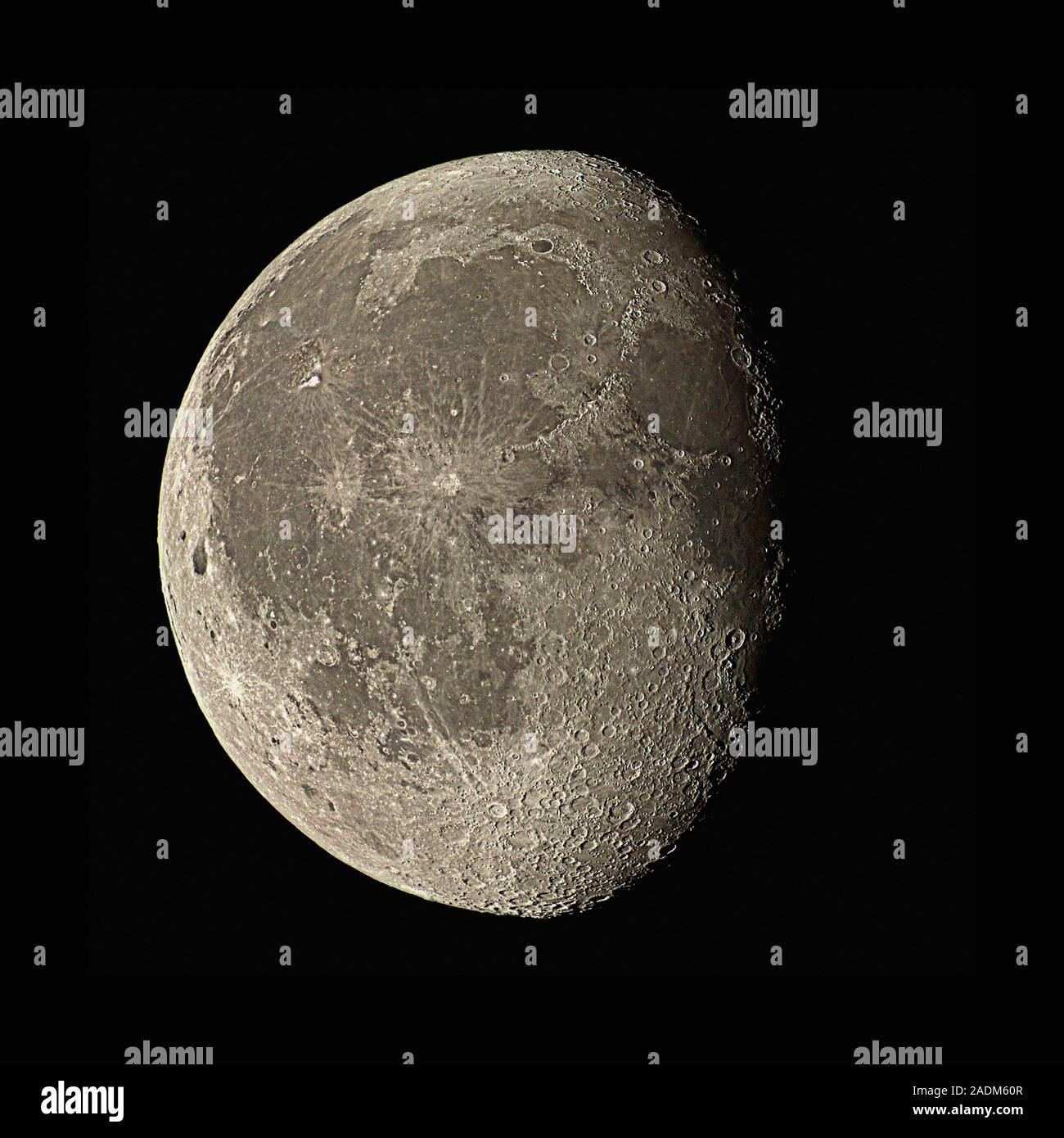 Waning gibbous Moon. Image 19 of 27. Optical image of a waning (decreasing in apparent size ...