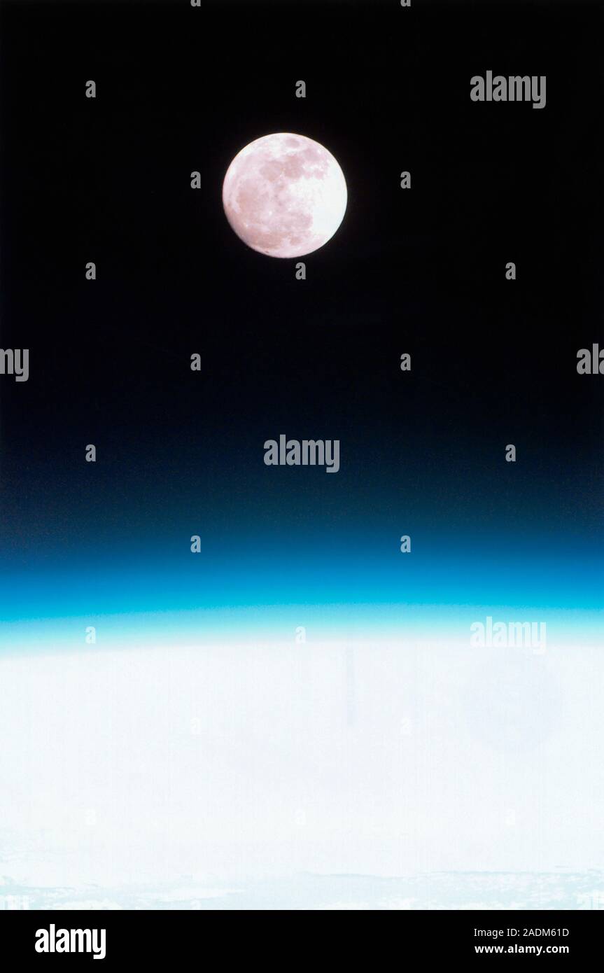 Moon over airglow of Earth's atmosphere. The Moon is the Earth's only ...