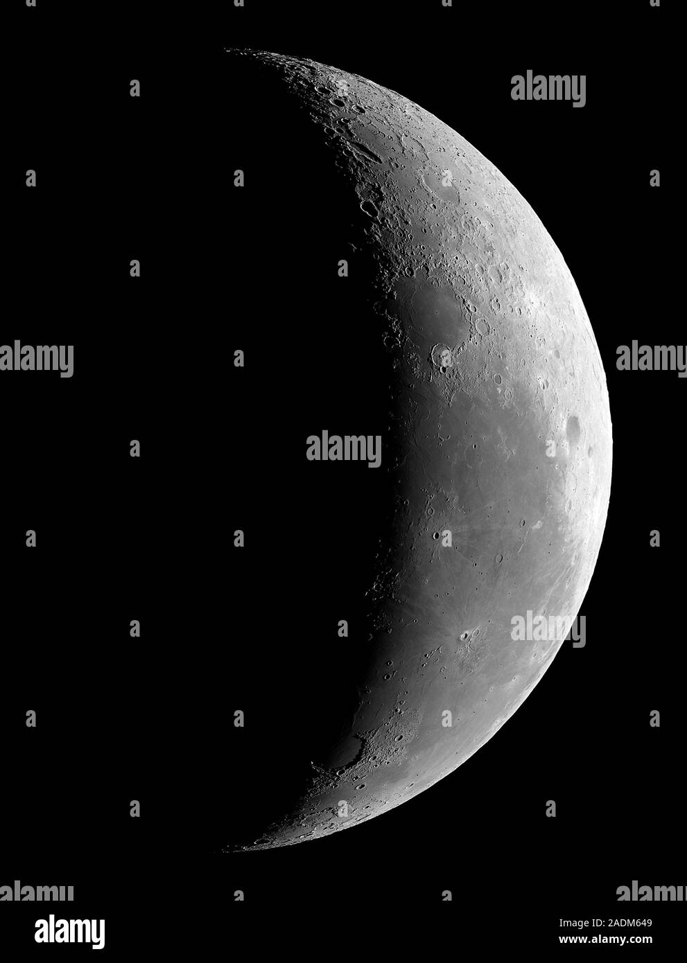 Waning crescent Moon. North is at bottom. As the Moon orbits the Earth ...