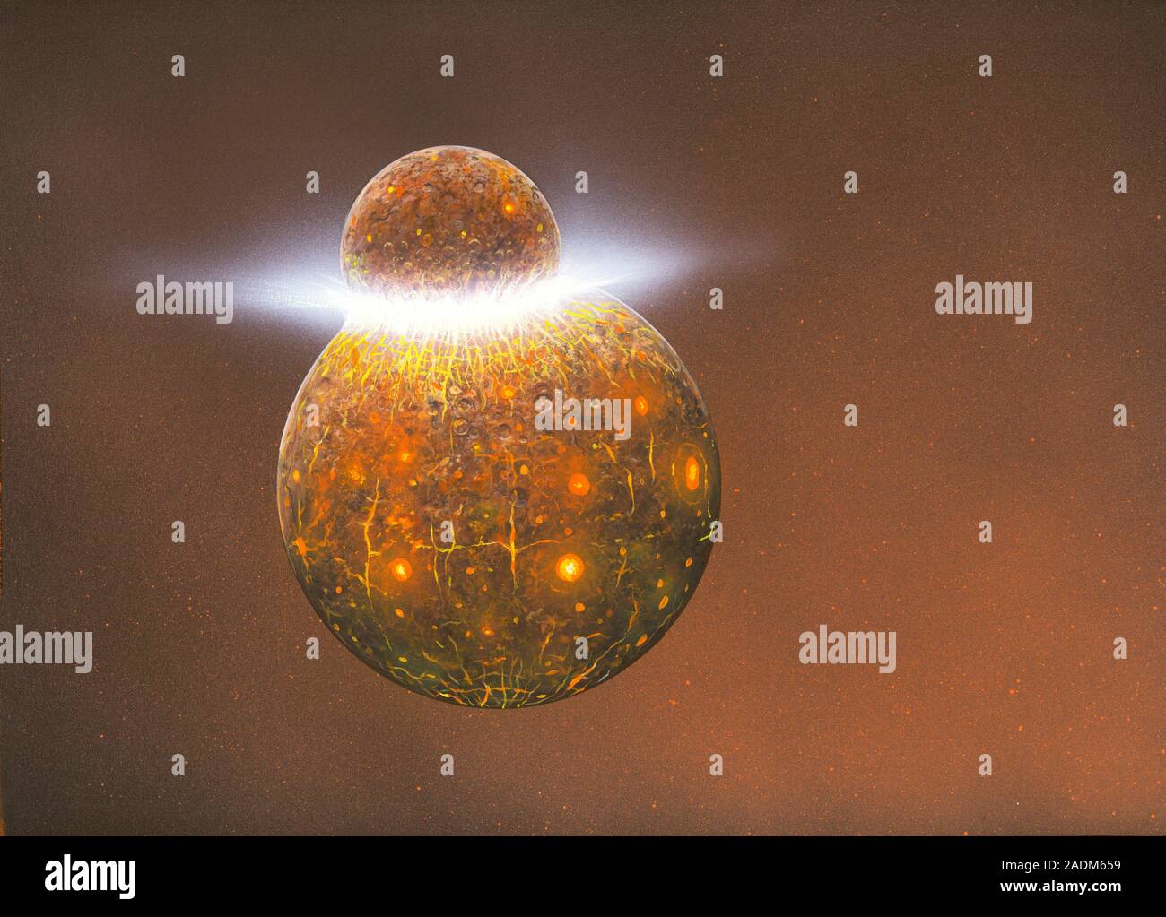 Formation of the Moon. Image 2 of 4. Artwork of the second stage in a ...