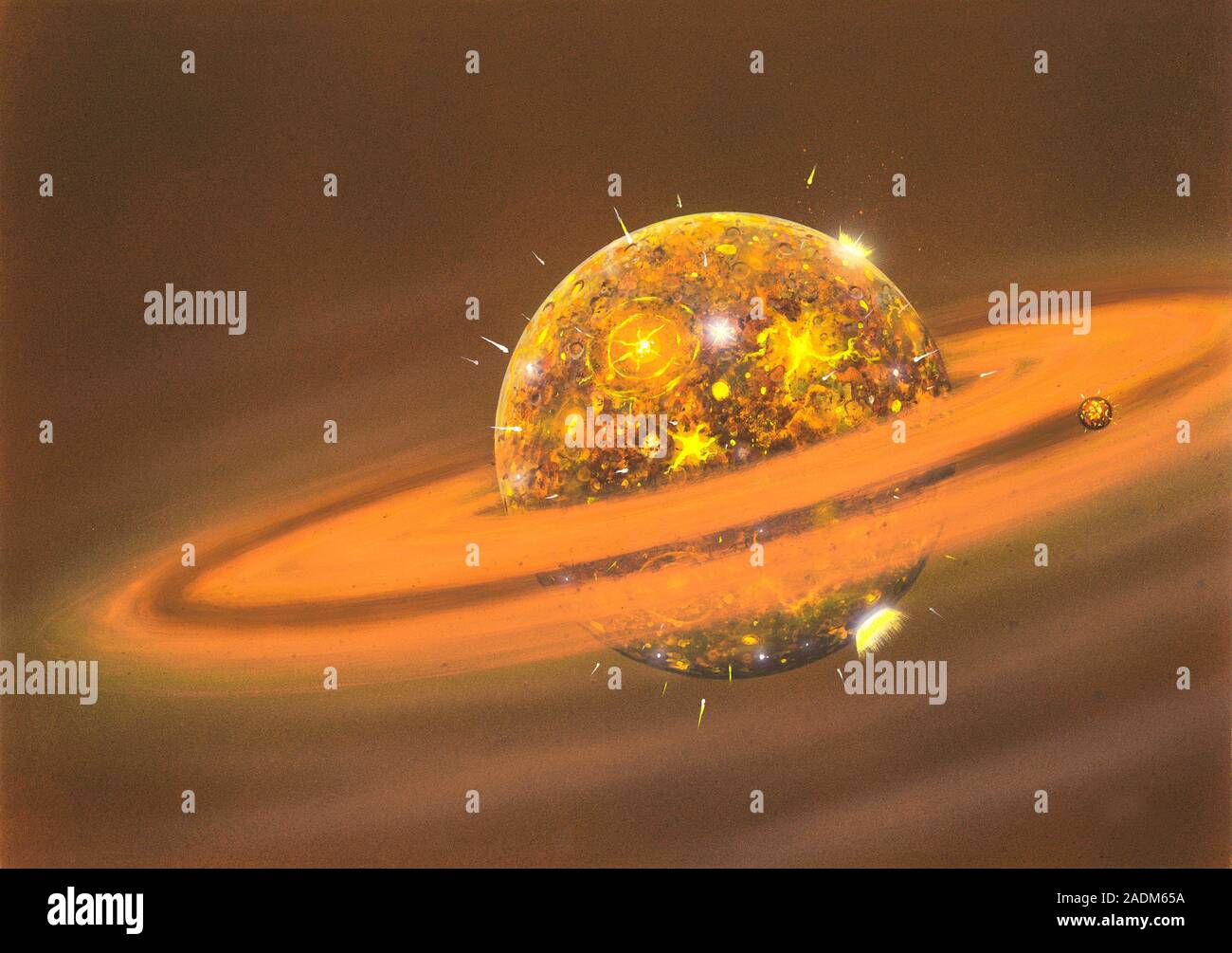 Formation of the Moon. Image 3 of 4. Artwork of the third stage in a ...