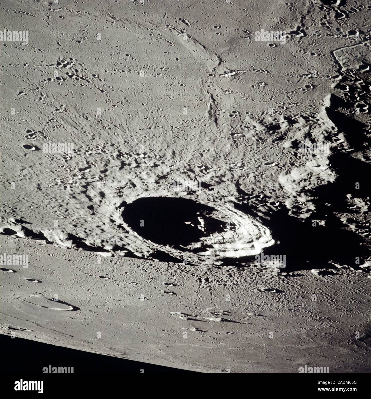 Apollo 12 photograph of the lunar surface featuring the crater ...